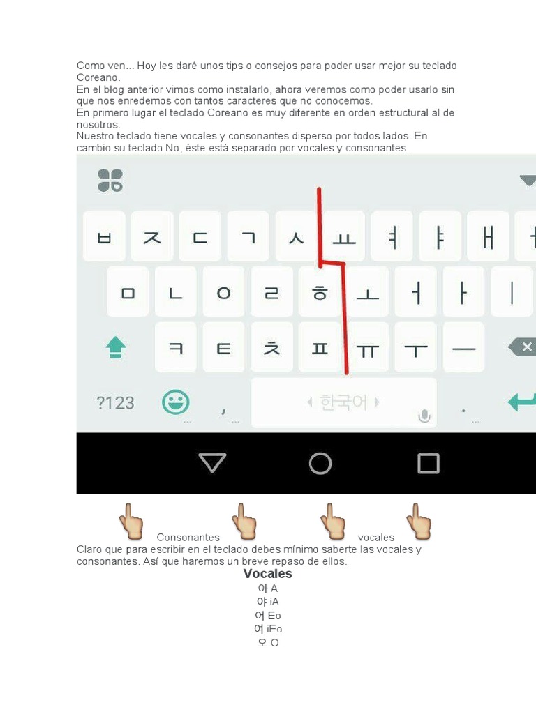 Aprendiendo Las Vocales y Consonantes en Coreano | PDF | Lingüística