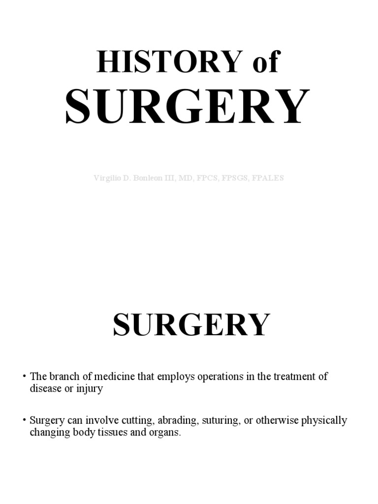 Surg History of Surgery | PDF | Surgery | Cardiac Surgery