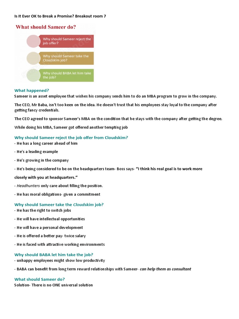 Is It Ever OK To Break A Promise | PDF