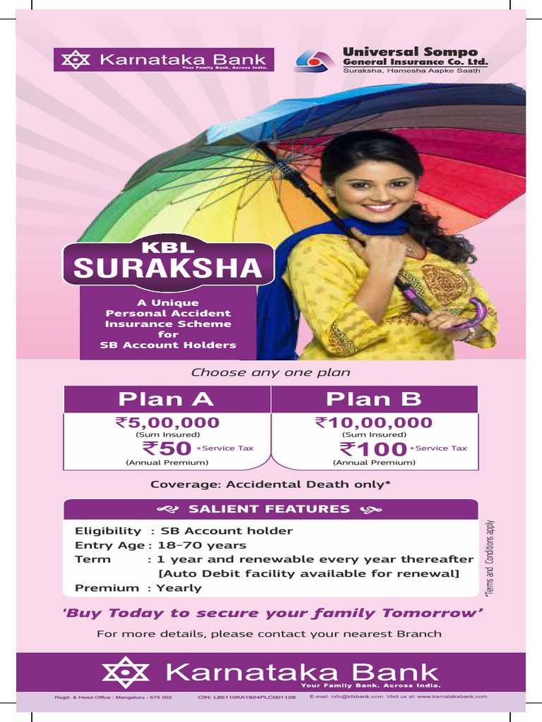KBL SURAKSHA Brochure | Download Free PDF | Insurance | Banks