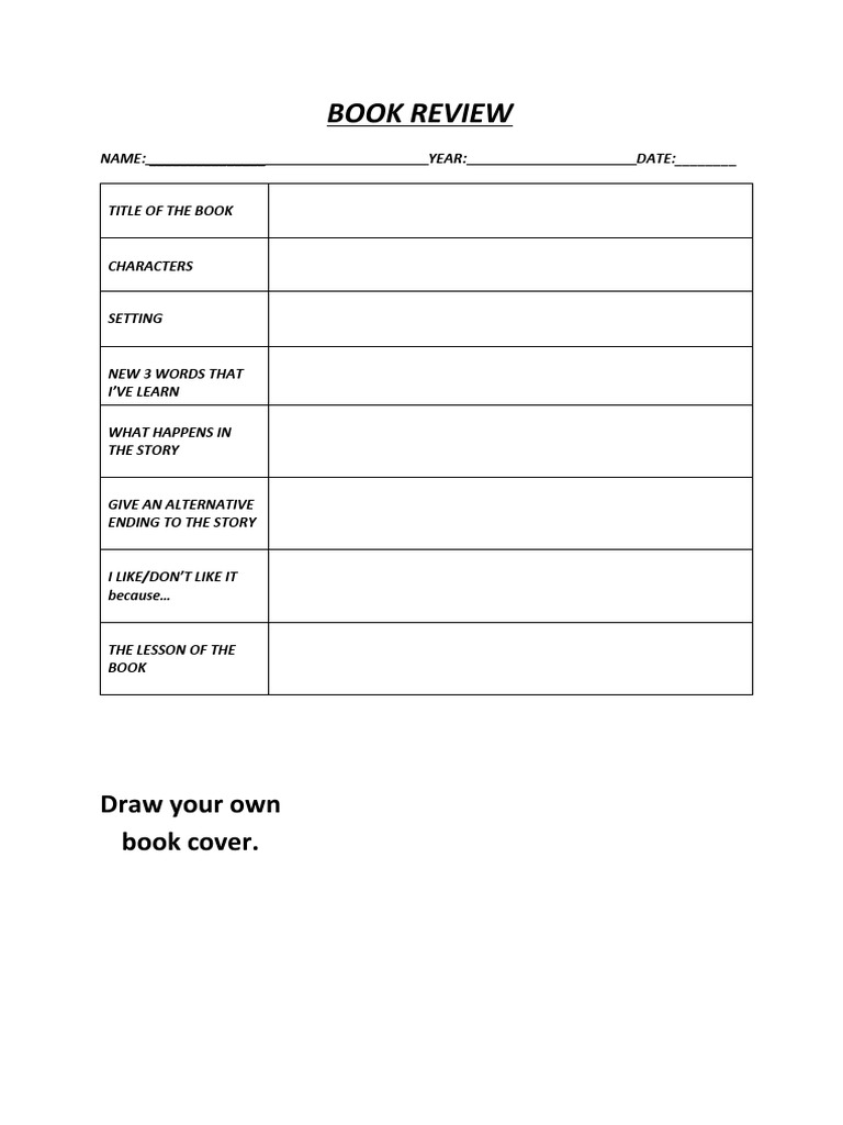 Book Review Reading Comprehension Exercises - 15151 | PDF