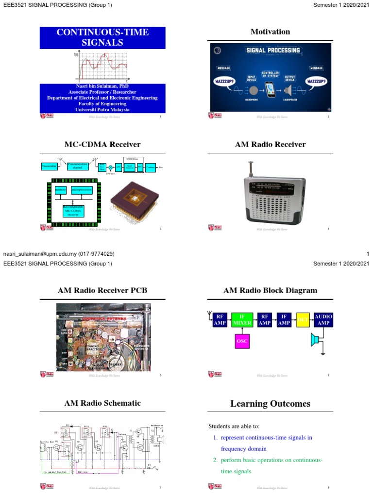 Continuous-Time Signals | PDF | Discrete Time And Continuous Time ...