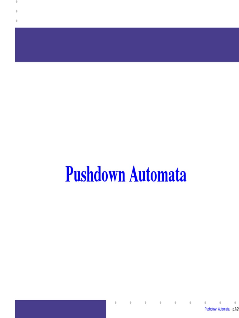 Pushdown Automata | PDF | Theory Of Computation | Formal Methods