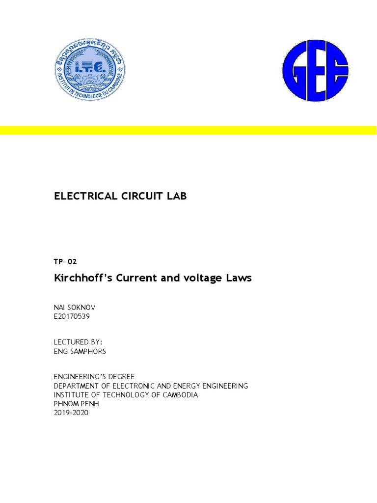 Kirchhoff's Laws in Electrical Circuits | PDF | Series And Parallel ...
