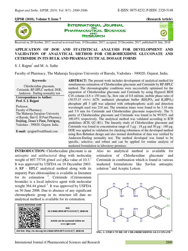 21 Vol. 9 Issue 7 July 2018 IJPSR RA 9344 | PDF | Detection Limit ...