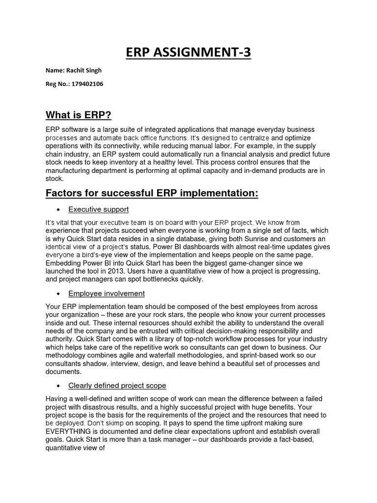 Erp Assignment-3 | PDF | Enterprise Resource Planning | Business