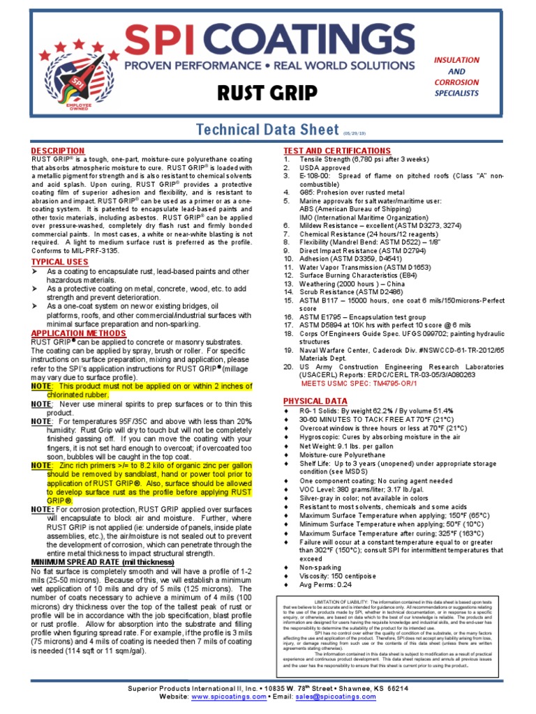 Rust Grip - Product Document | PDF | Toxicity | Rust
