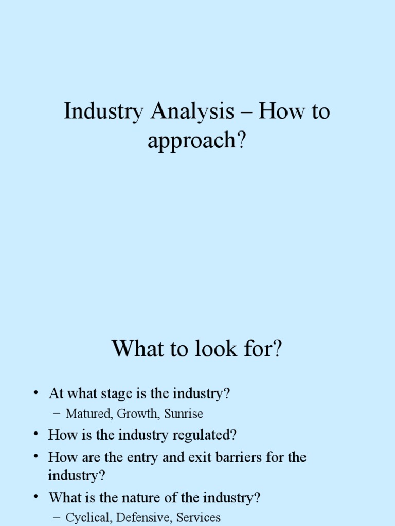 Comprehensive Industry Analysis Guide | PDF | Investing | Revenue