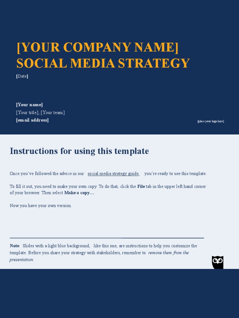 Social Media Strategy Template Guide | PDF | Target Audience | Social Media