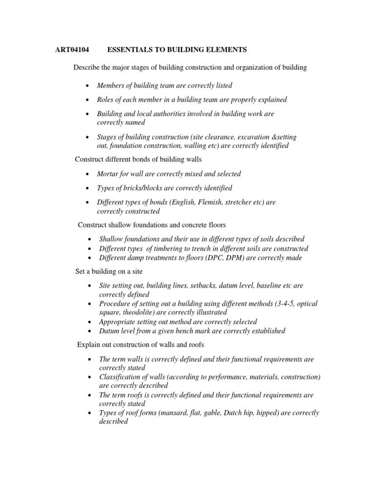 Essentials To Building Elements | PDF