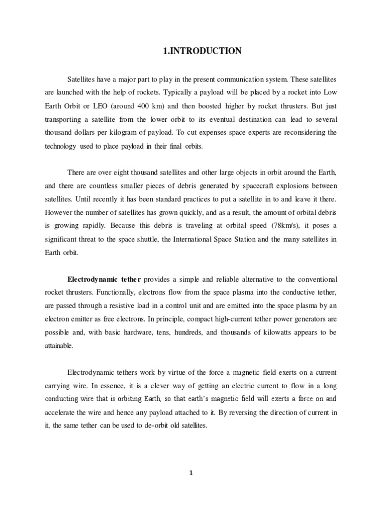 Electrodynamic Tether Propulsion Explained | PDF | Spacecraft ...