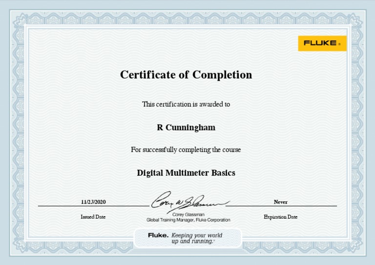 Certification Digital Multimeter Basics Cunningham | PDF Certification Digital Multimeter Basics Cunningham | PDF