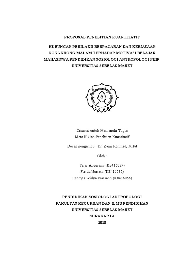 Proposal Penelitian Kuantitatif | PDF