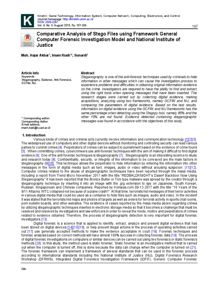 Comparative Analysis of Stego Files Using Framework General Computer ...