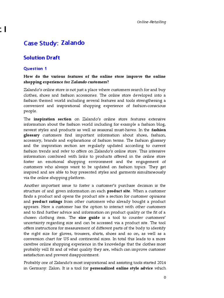 Chapter+4 Zalando+Case+Study+Solution | PDF | Retail | Online Shopping