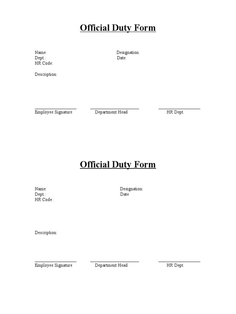 Official Duty | PDF