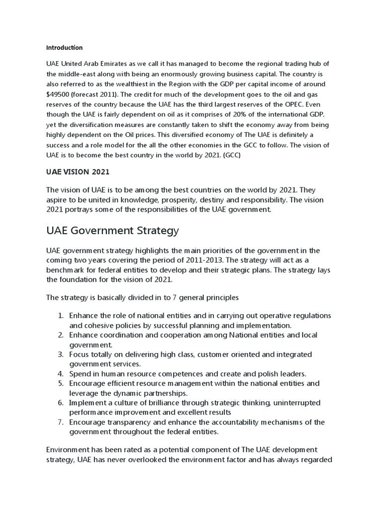 UAE Economic Development | PDF | United Arab Emirates | E Commerce