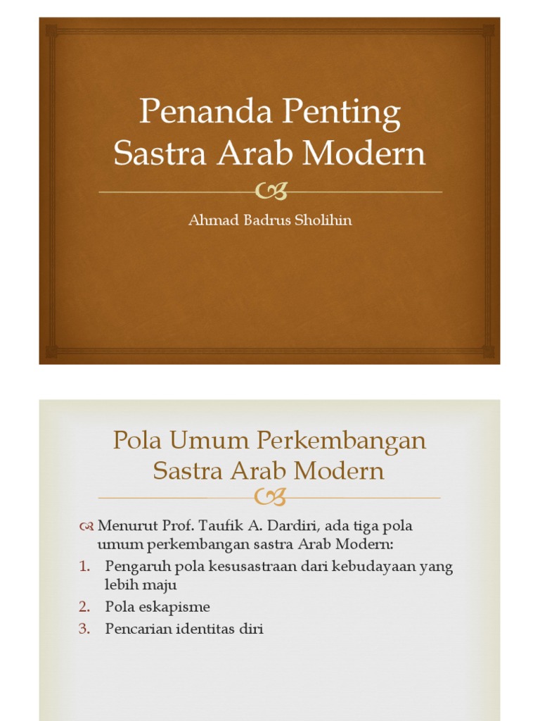 Modern Arab Literature Development Patterns | PDF