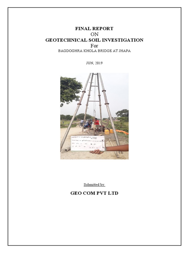 Final Report Geotechnical Soil Investigation: ON For | PDF