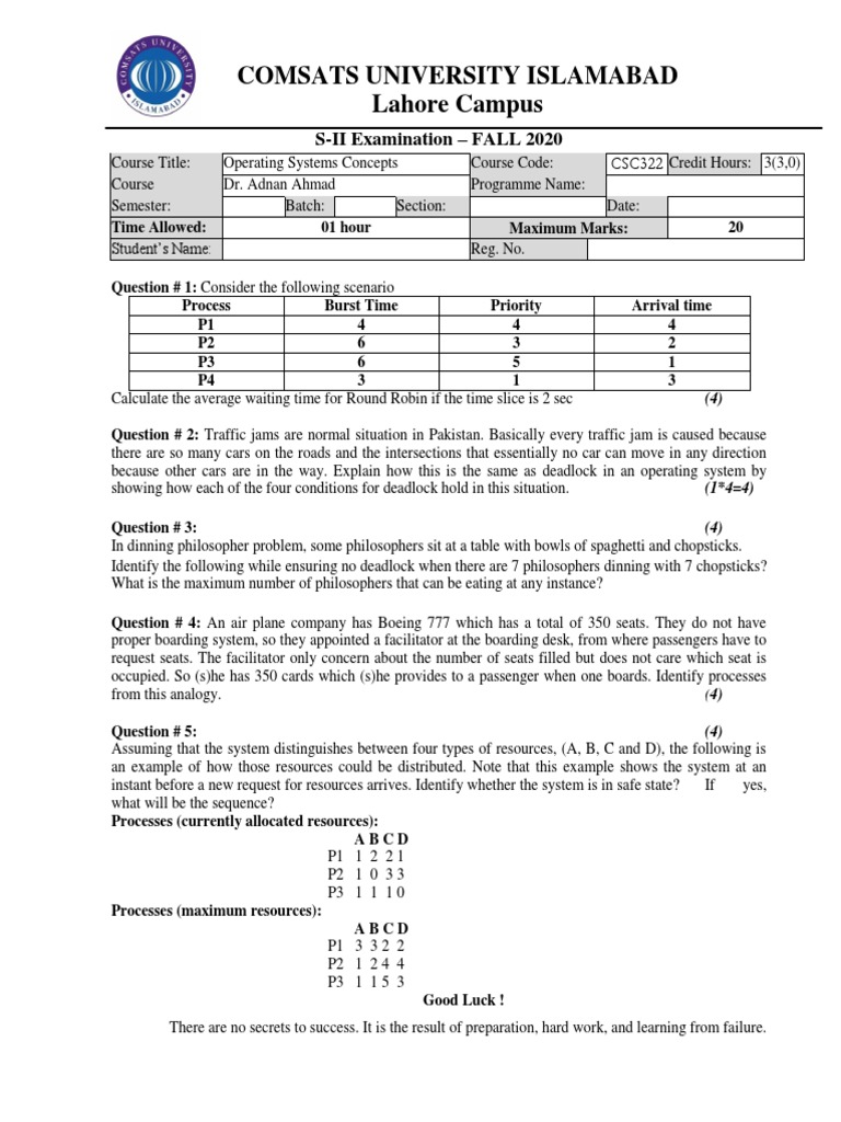 OS Paper | PDF | Operating System | Computing