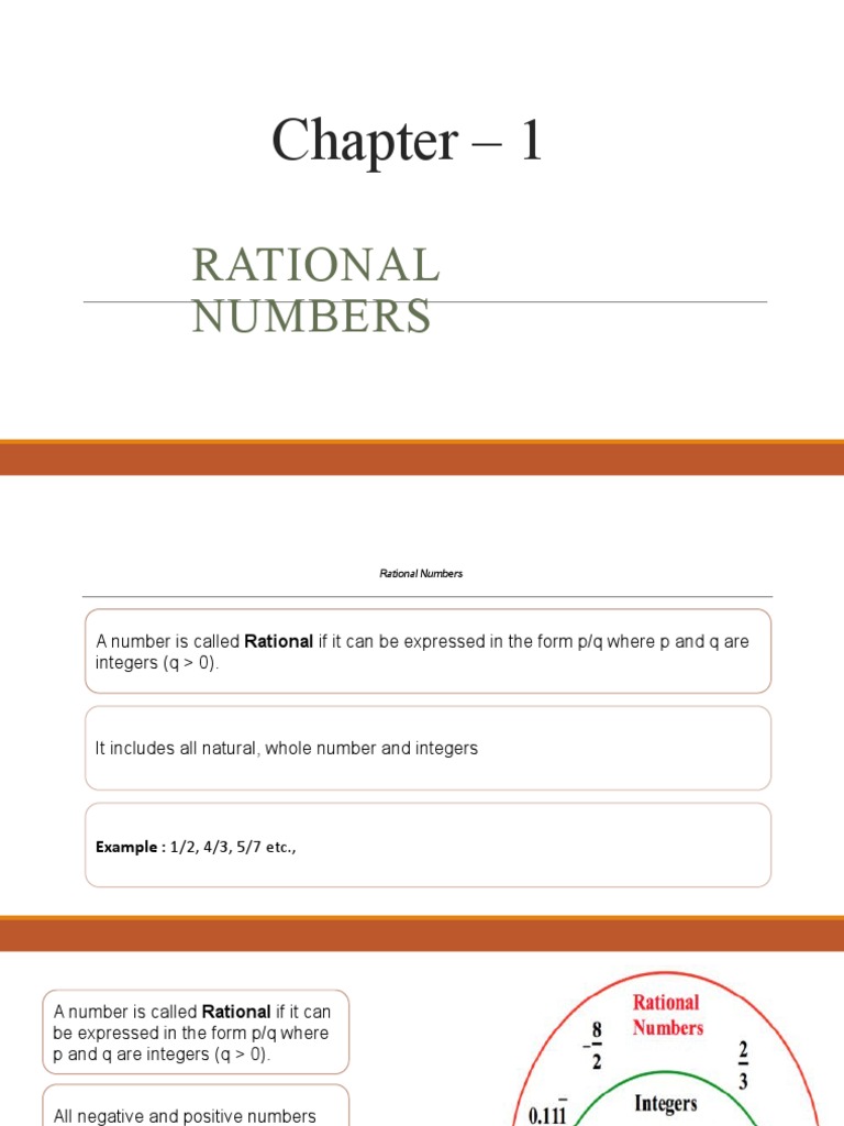 Chapter - 1: Rational Numbers | Download Free PDF | Integer ...