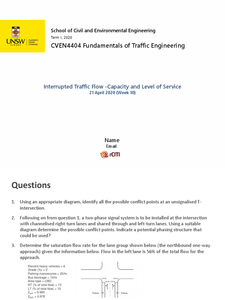 W10 Interrupted Traffic Flow | PDF | Traffic | Intersection (Road)