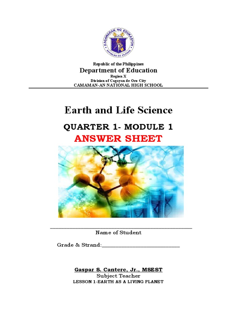 Earth and Life Science Student Worksheet on the Properties of Rock ...