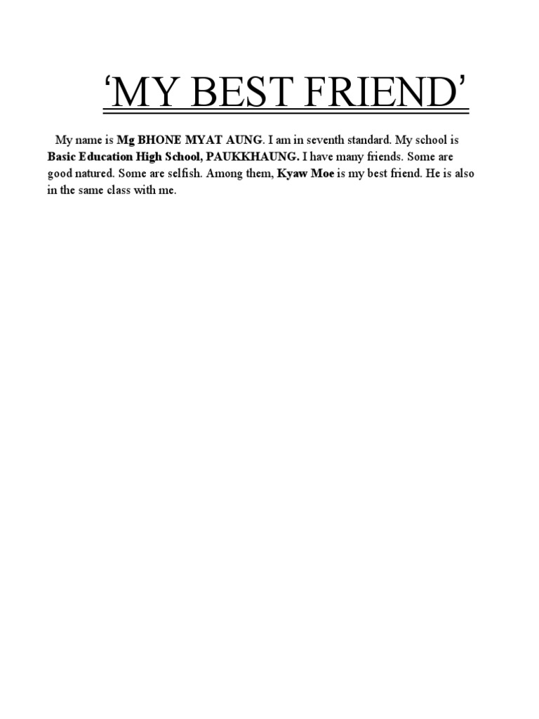 My Best Friend | PDF