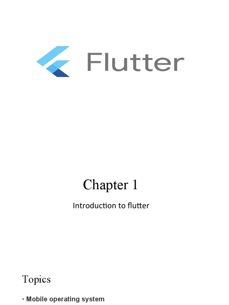 Chapter 1 Introduction Flutter | PDF | Mobile App | Web Application