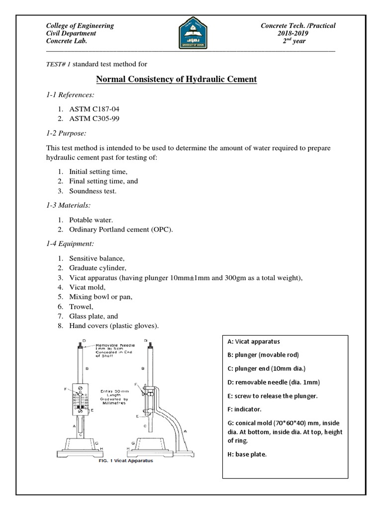 1-Normal Consistency Test | Download Free PDF | Concrete | Cement