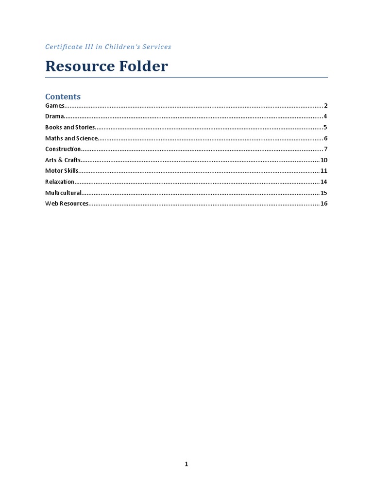 Resource Folder - Children 0-12 Years | PDF | Paper | Octopus