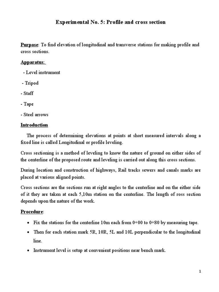 Determining Elevations Through Longitudinal Leveling and Cross ...