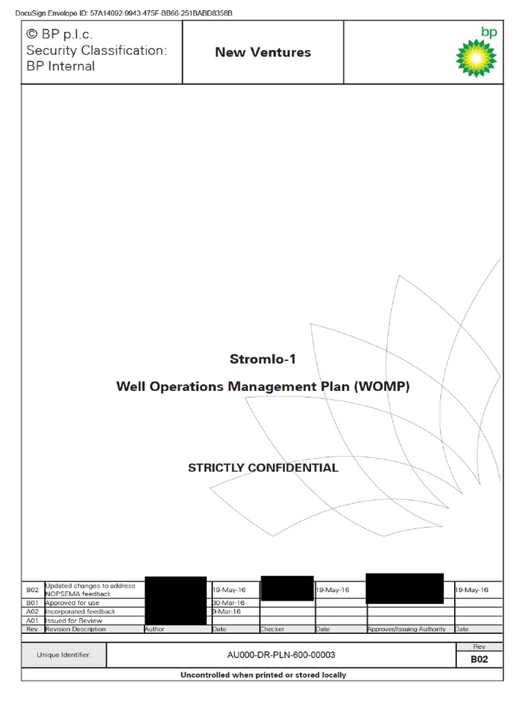 Well Operations Management Plan | PDF | Casing (Borehole) | Petroleum ...