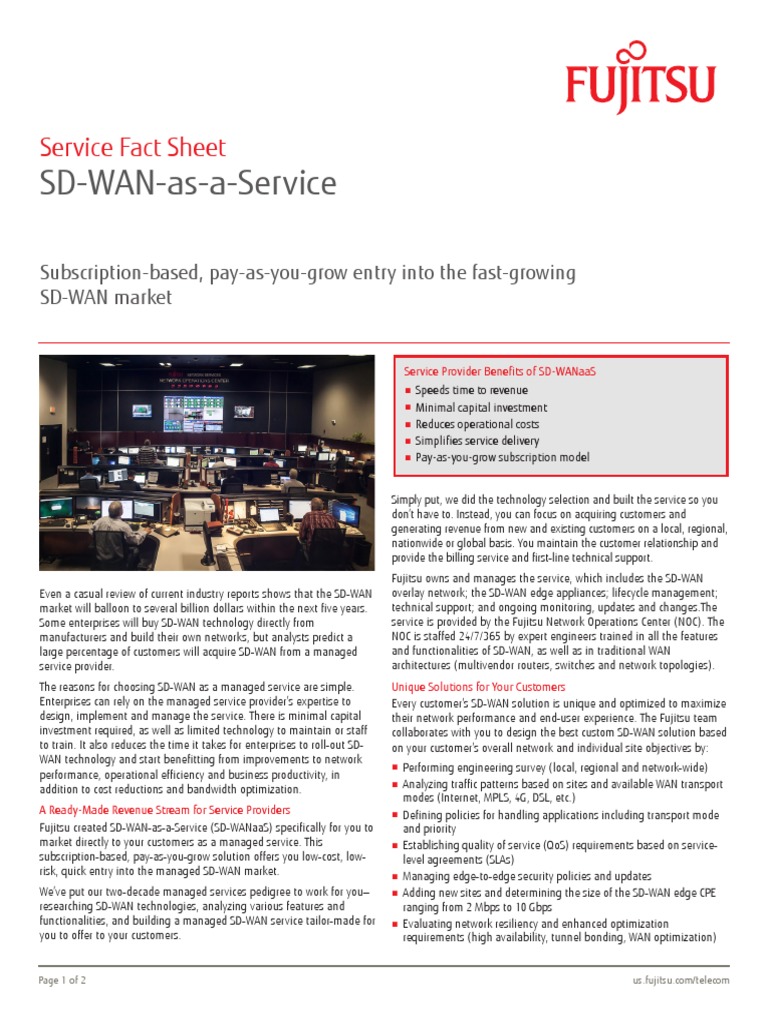 SD Wan As A Service Fact Sheet | PDF | Quality Of Service | Computer ...