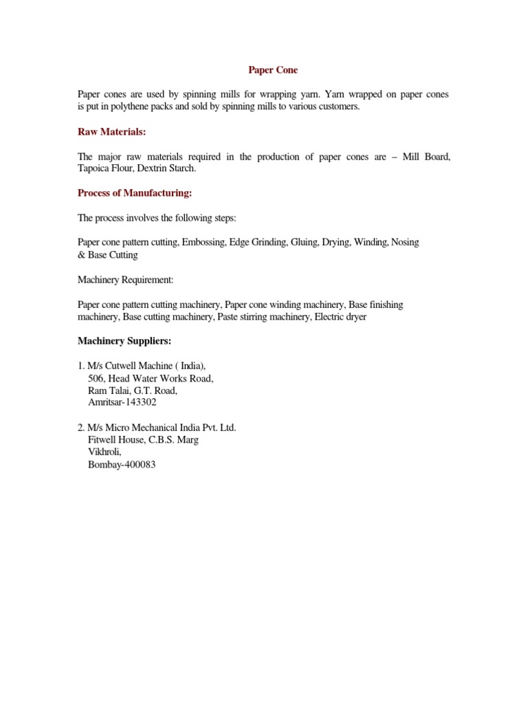 Paper Cone PDF | PDF