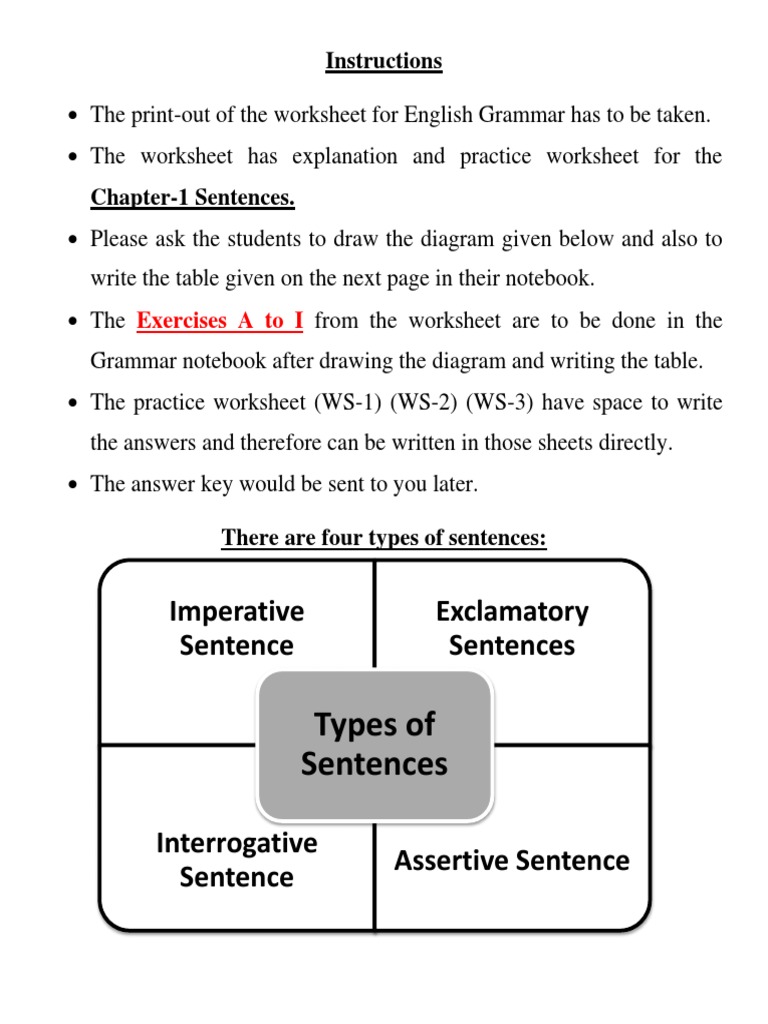 Ch-1 Sentences Instructions | PDF