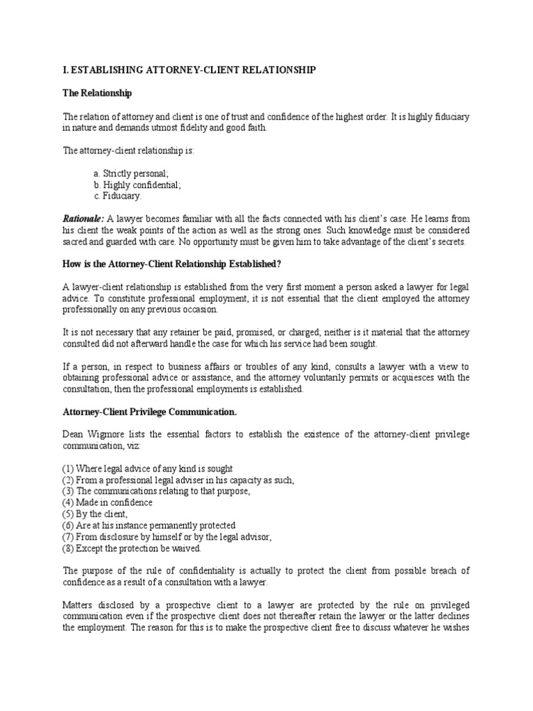 Establishing Attorney-Client Trust | PDF | Attorney–Client Privilege ...