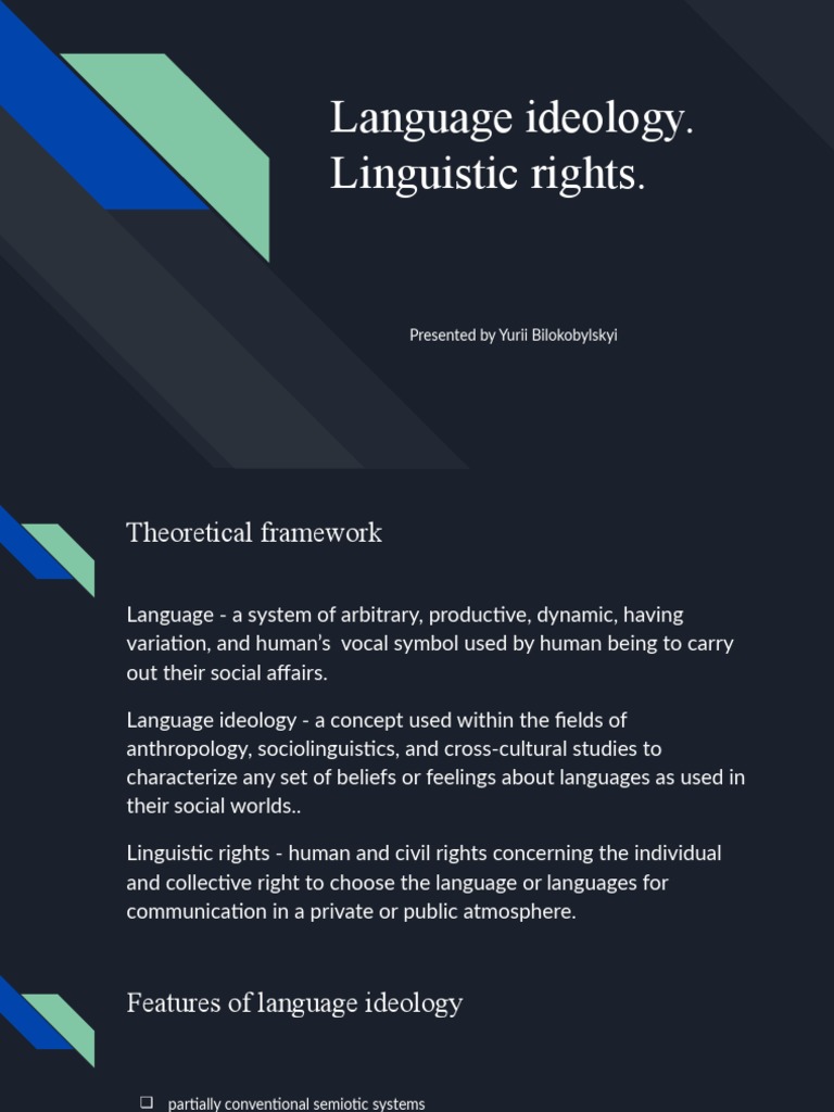 Language Ideology. Linguistic Rights. | PDF