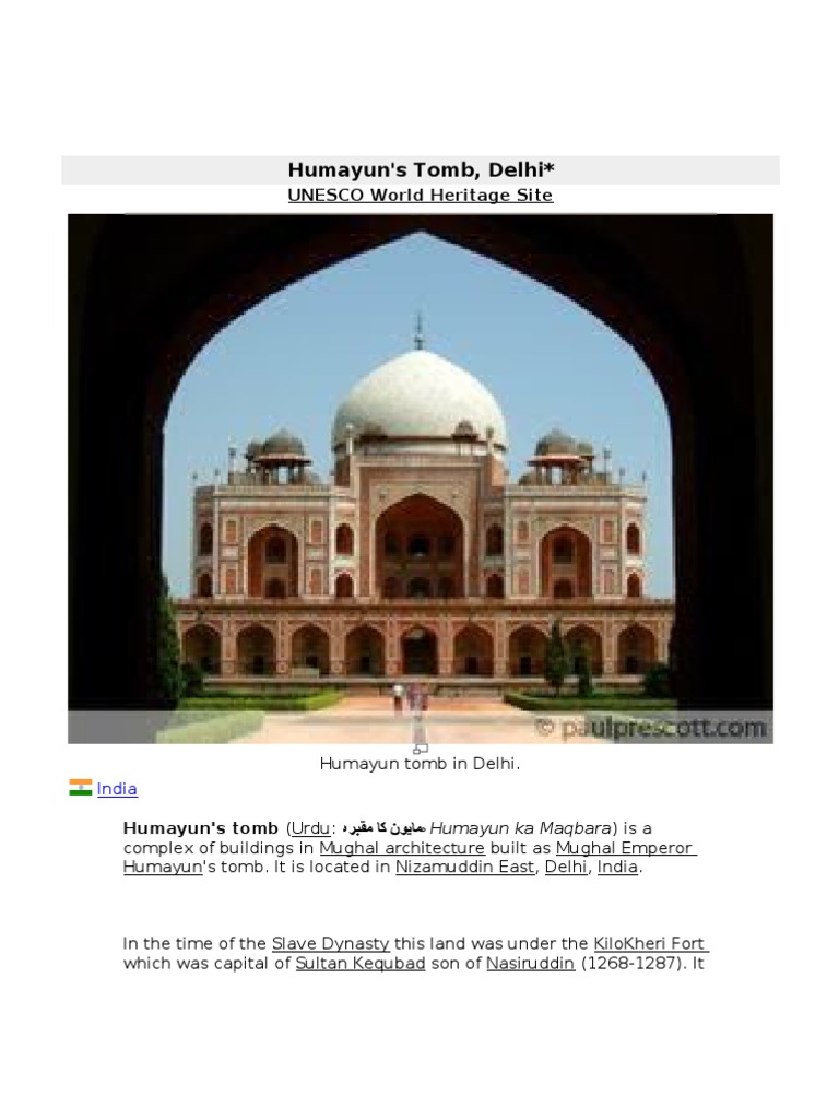 Humayun Tomb | PDF