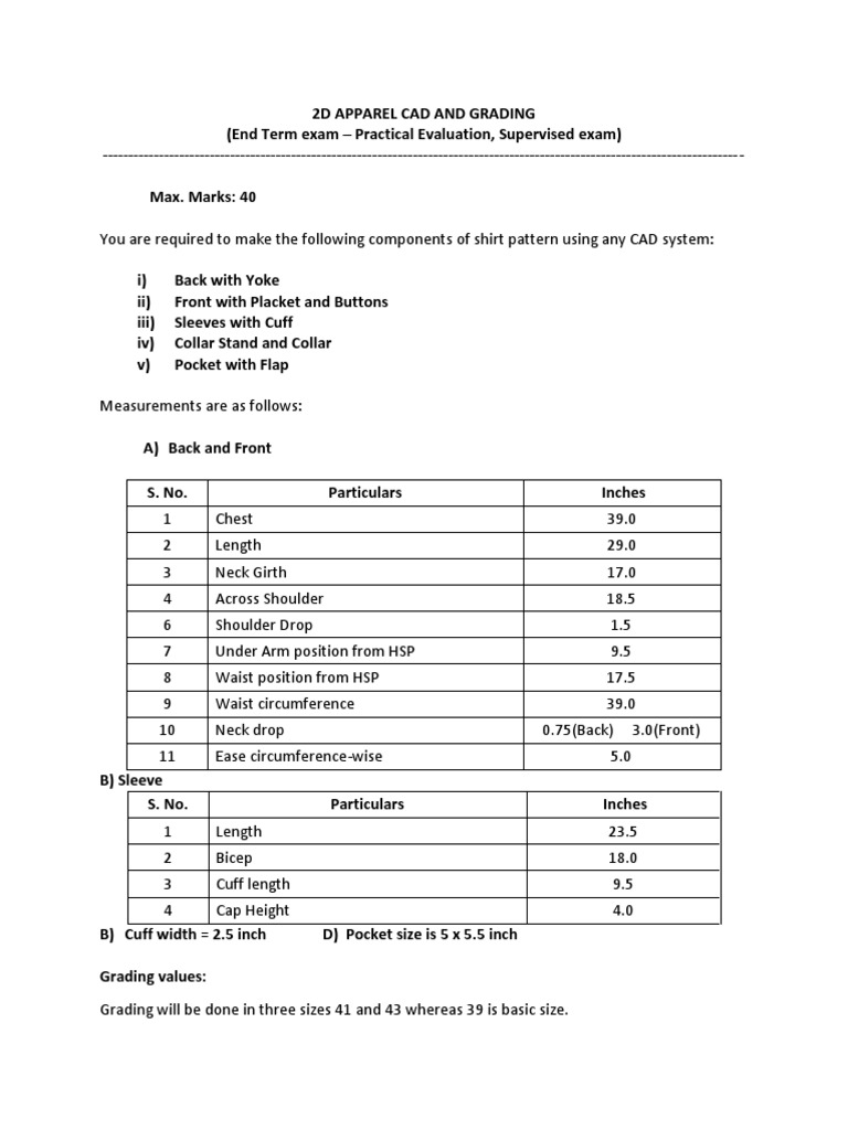 2D Apparel Cad and Grading | PDF | Clothing | Fashion