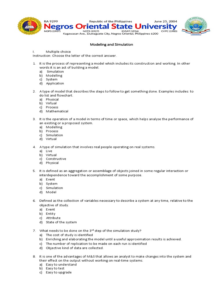 Modeling and Simulation | PDF | System | Computer Simulation