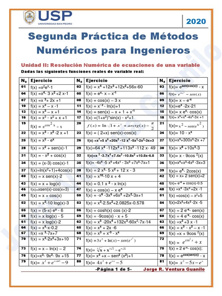 Segunda Práctica de MNPI-2020-II | PDF