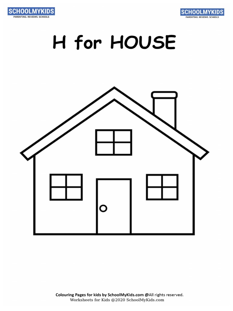 H For House Coloring Page w70046 | PDF
