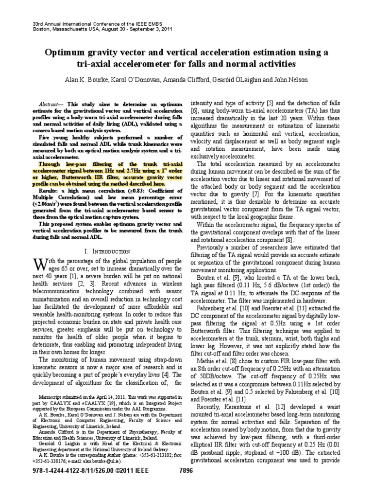 8 Optimum Gravity Vector and Vertical Acceleration Estimation Using A ...