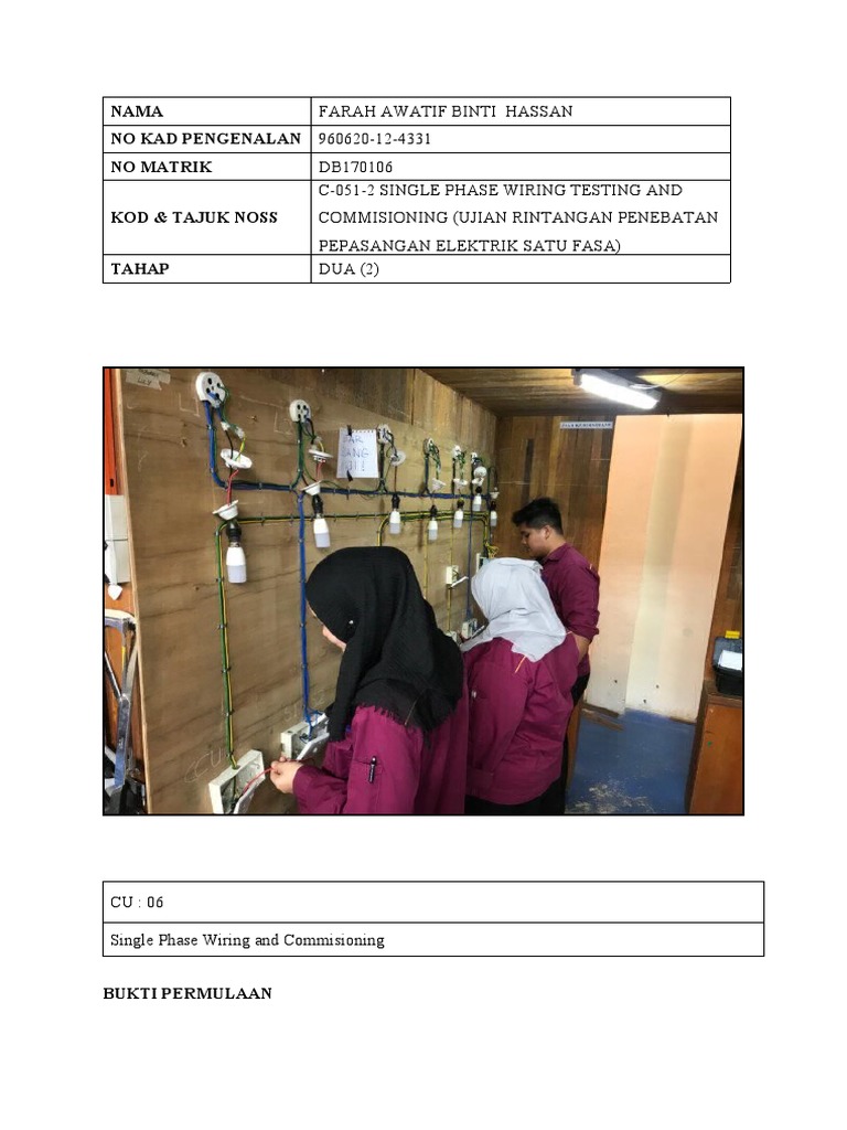 Ujian Rintangan Penebatan Pepasangan Elektrik Satu Fasa | PDF ...