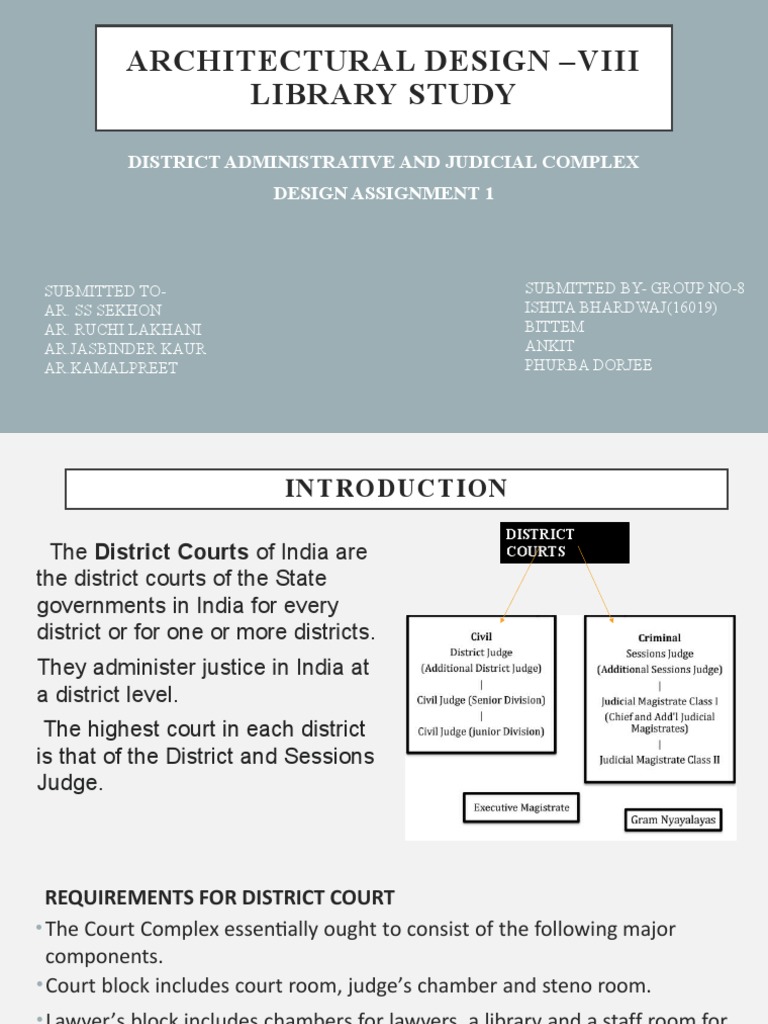 Architectural Design - Viii Library Study: District Administrative and ...