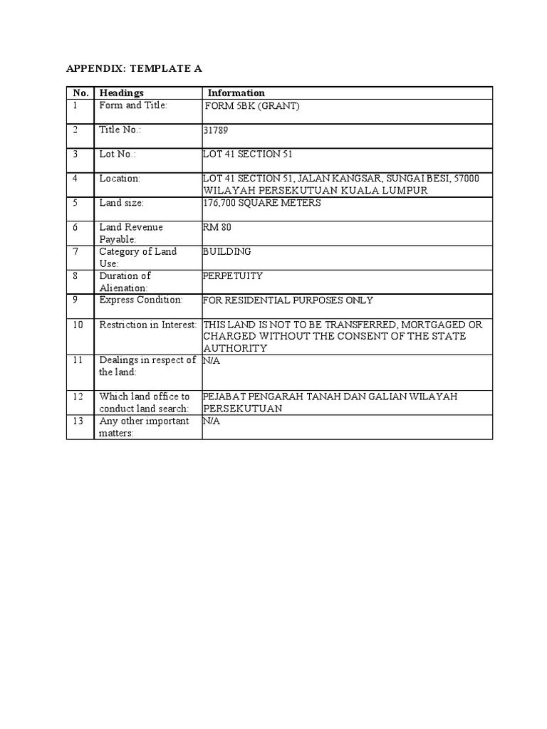 Form 5 (Template A) | PDF