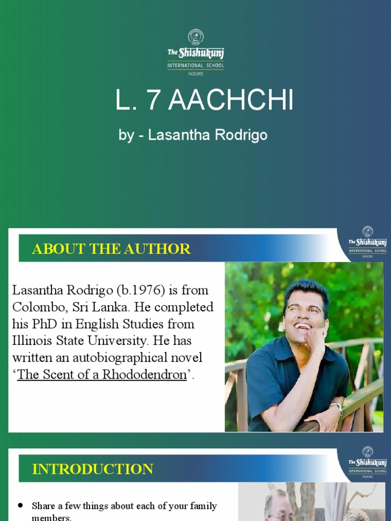 L. 7 AACHCHI by Lasantha Rodrigo | PDF | Perfect (Grammar) | Verb
