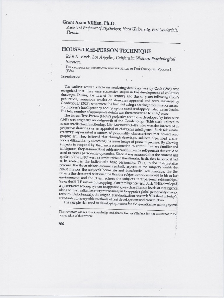 House-Tree-Person Technique PDF | PDF