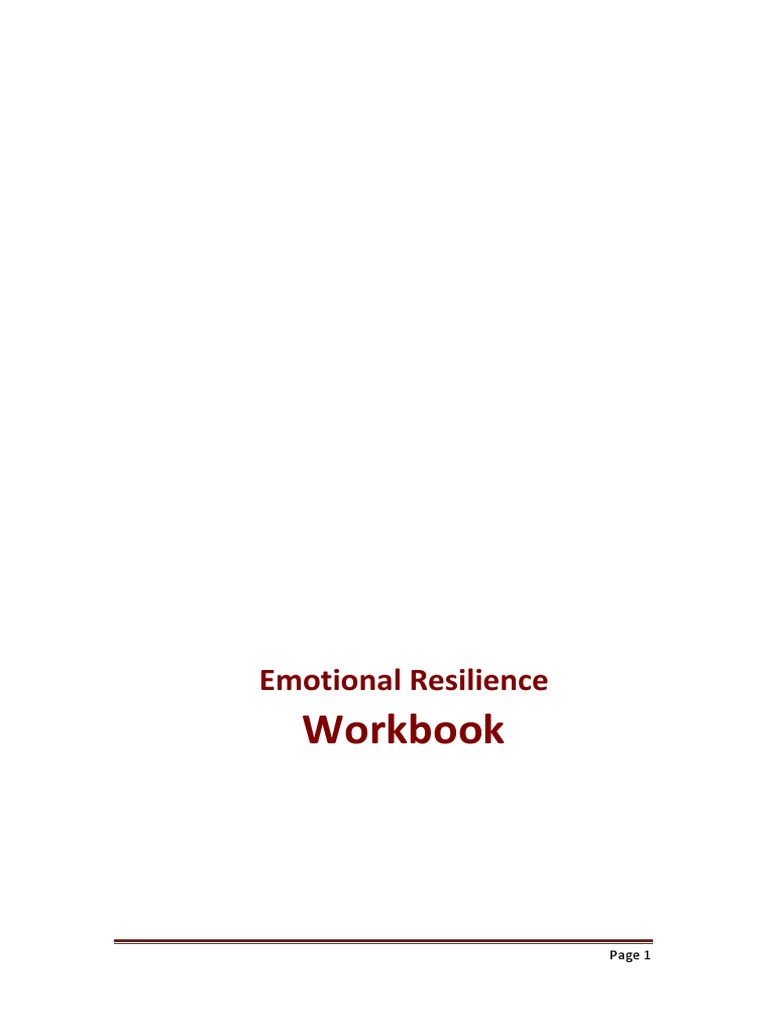 Workbook: Emotional Resilience | PDF | Psychological Resilience | Anxiety